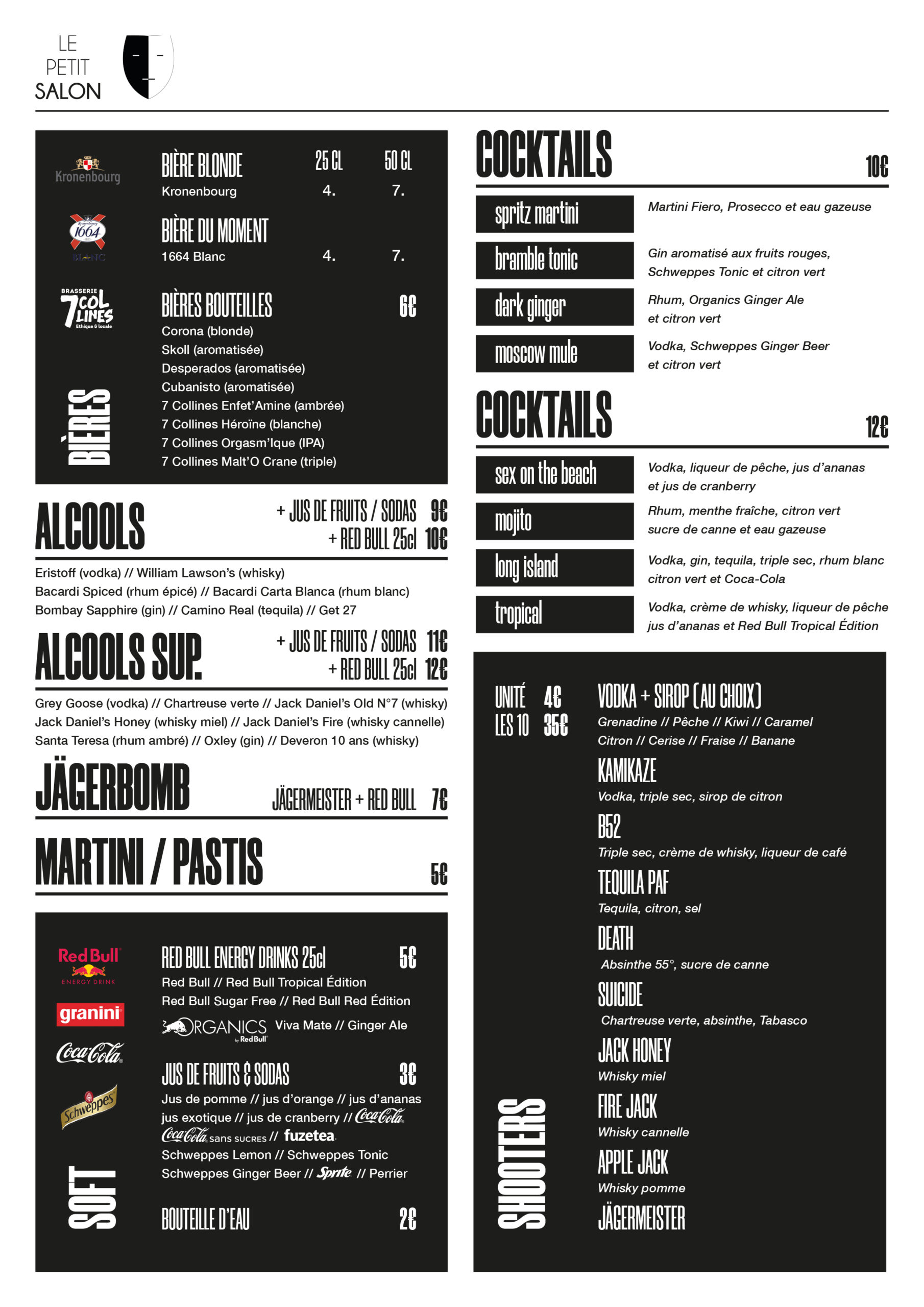 Carte Bar - Le Petit Salon